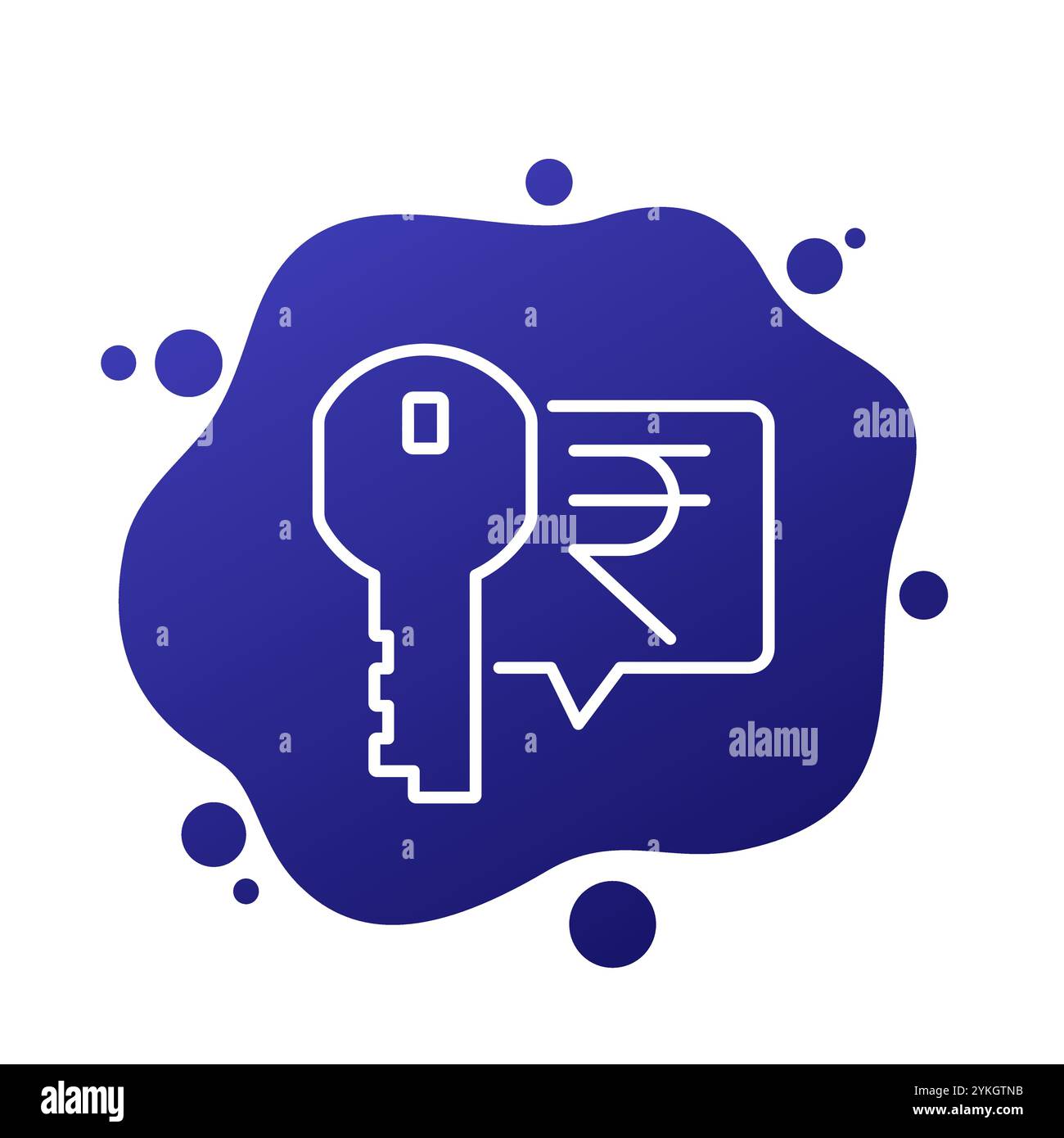 Key money icon with rupee in line design Stock Vector Image & Art - Alamy
