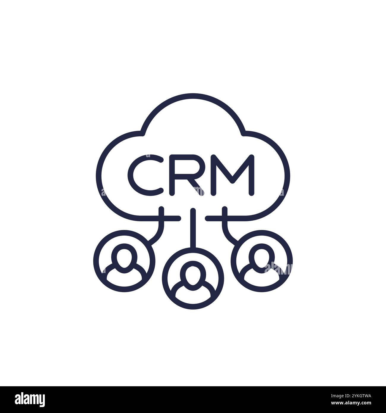 CRM icon with customers, line vector Stock Vector Image & Art - Alamy