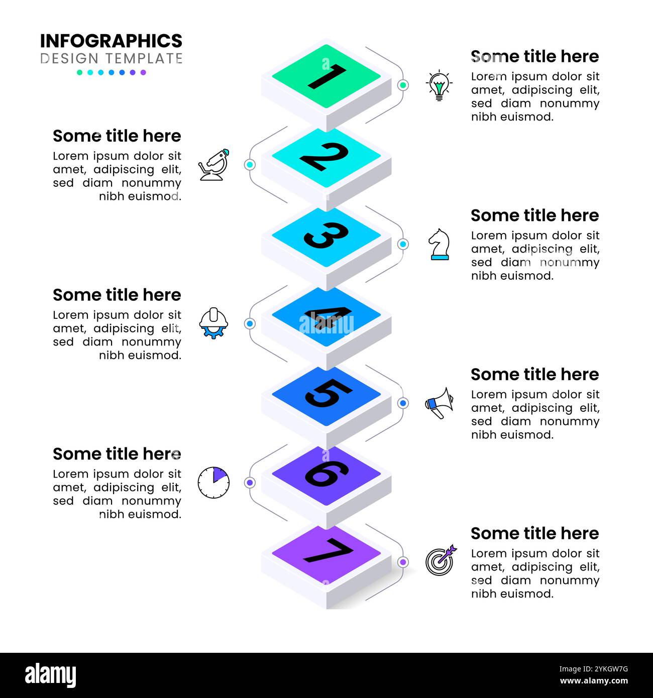 Infographic template with icons and 7 options or steps. Can be used for ...