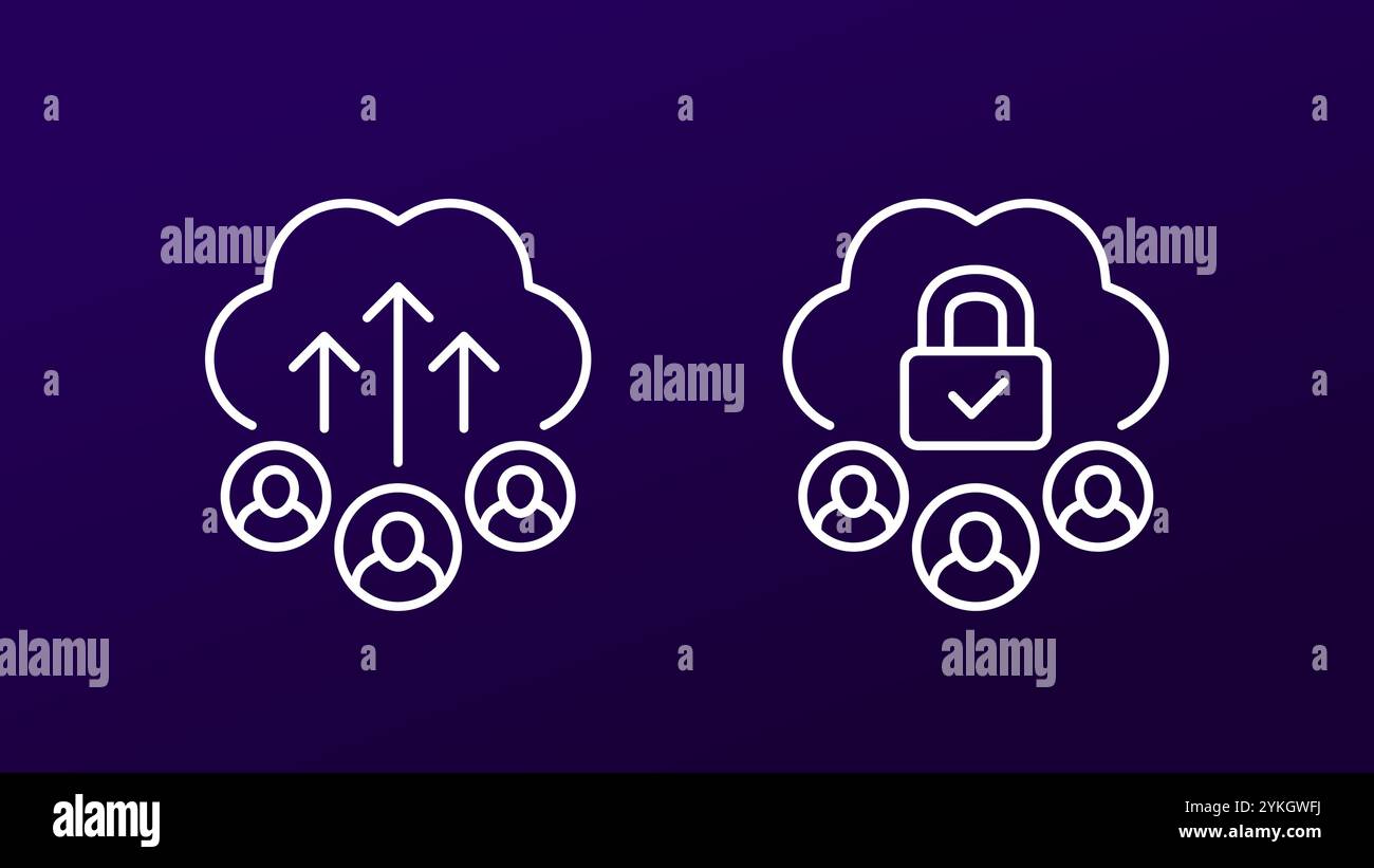 Data privacy linear icons Stock Vector Images - Alamy