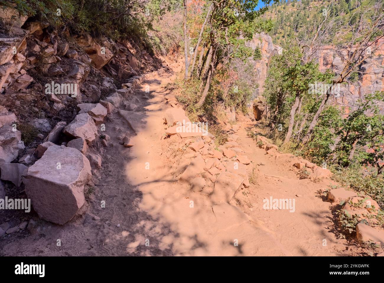 The 6th switchback along the North Kaibab Trail at Grand Canyon North ...