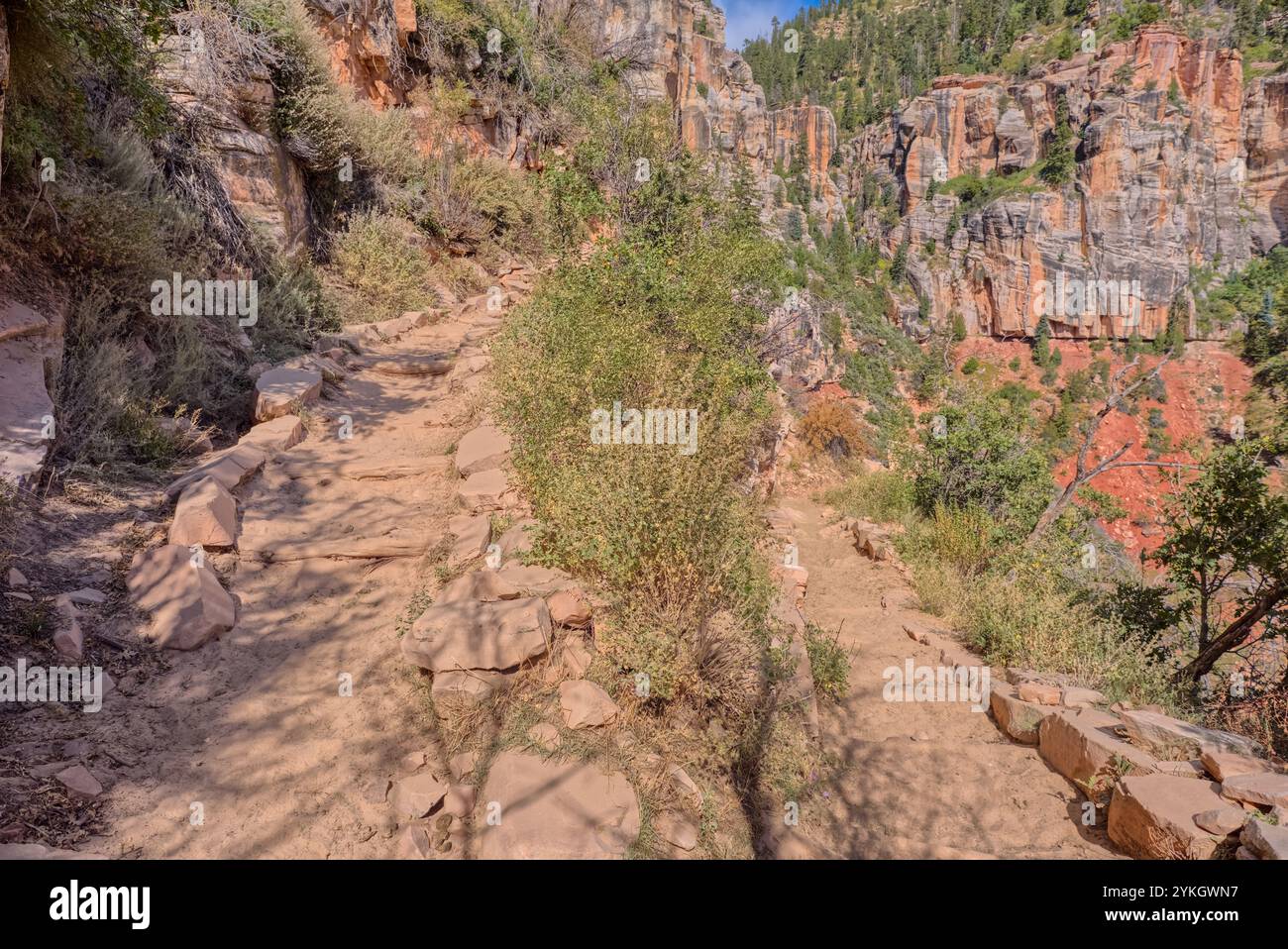 The 13th switchback along the North Kaibab Trail at Grand Canyon North ...
