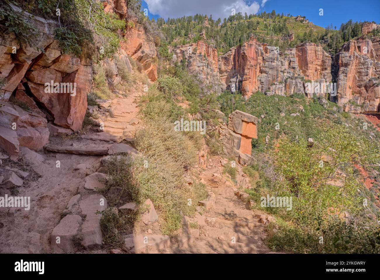 The 15th switchback along the North Kaibab Trail at Grand Canyon North ...