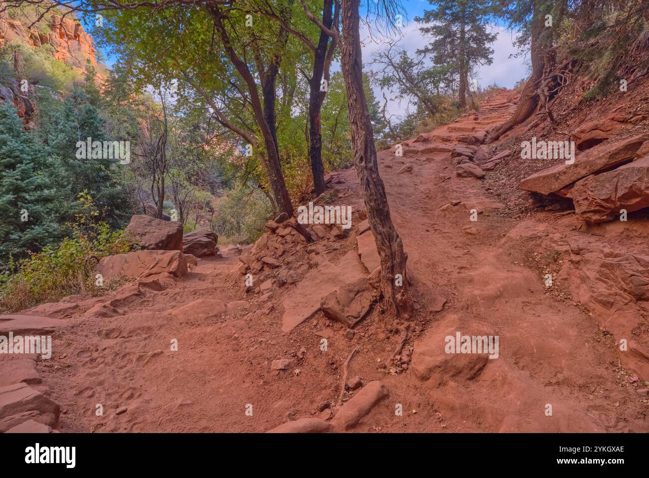 The 22nd switchback along the North Kaibab Trail at Grand Canyon North ...
