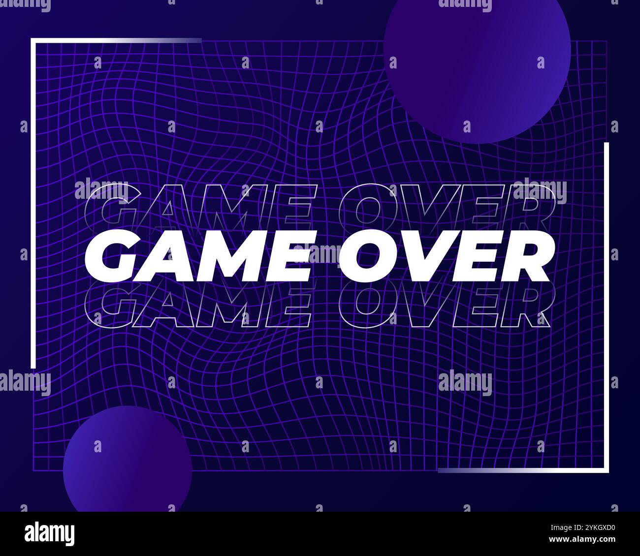 Game over design, background with neon grid vector Stock Vector Image ...