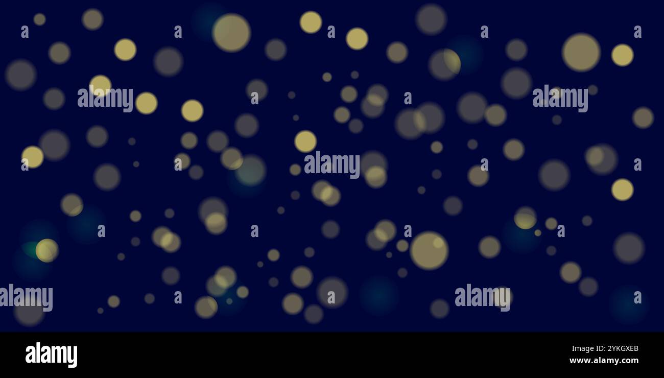 Dark blue background with yellow glow elements, bokeh Stock Photo - Alamy