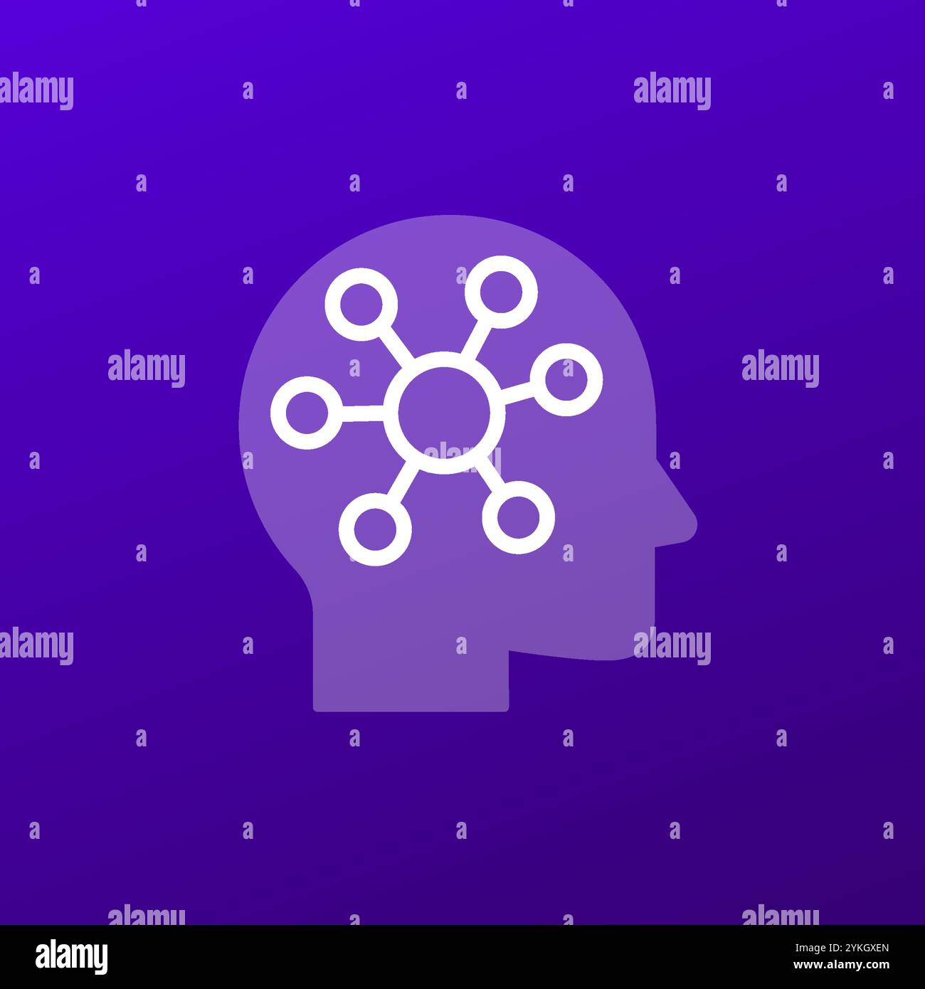 Psychology icon with a head, vector Stock Vector Image & Art - Alamy