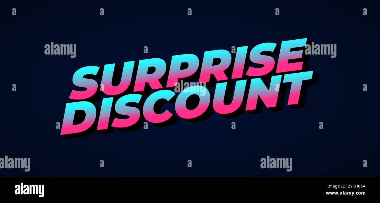 Surprise discount. Text effect design in 3D look for banner or website ...