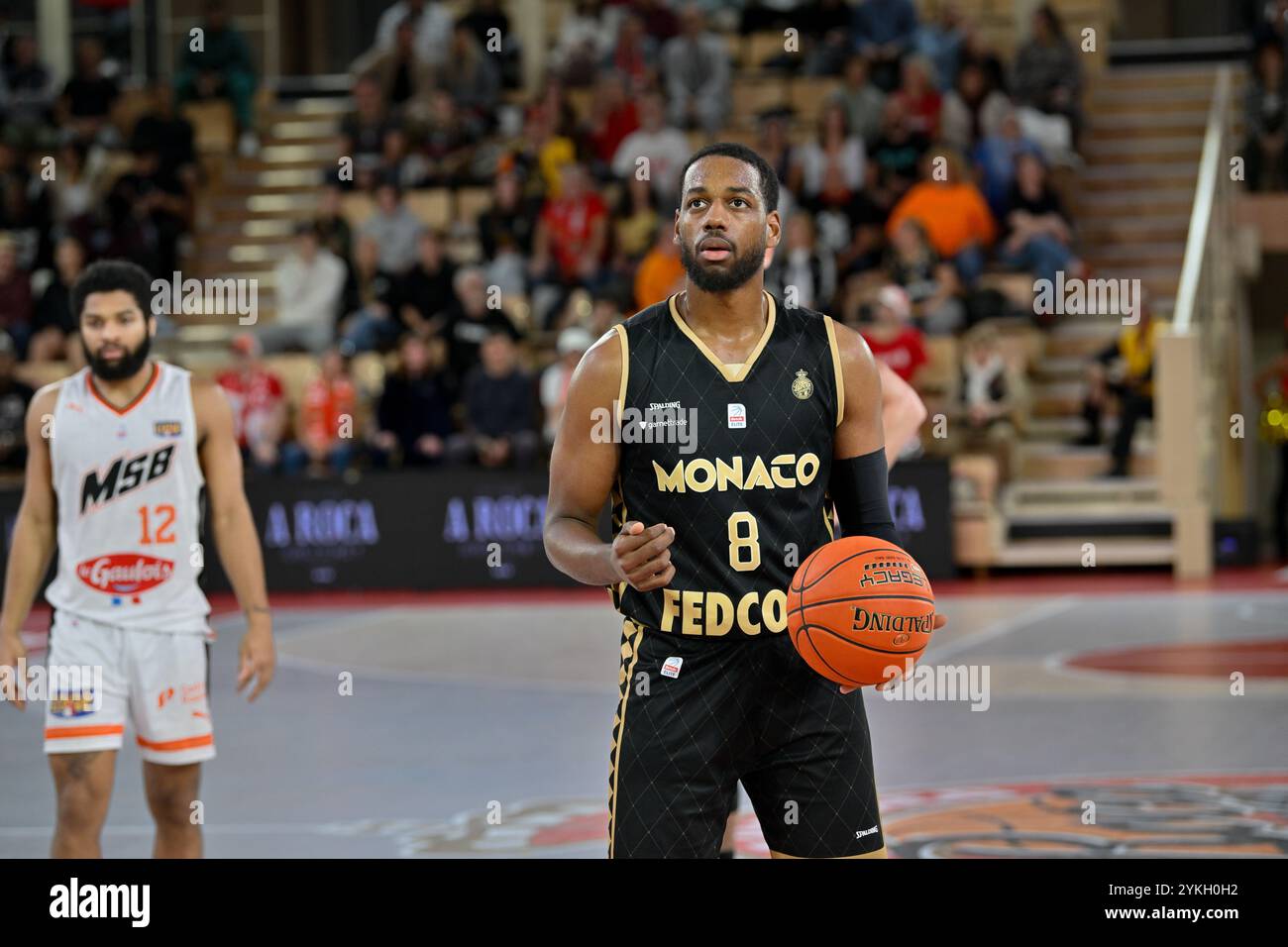 Monaco, Monaco. 17th Nov, 2024. Monaco player #8 Jordan Loyd is seen in ...