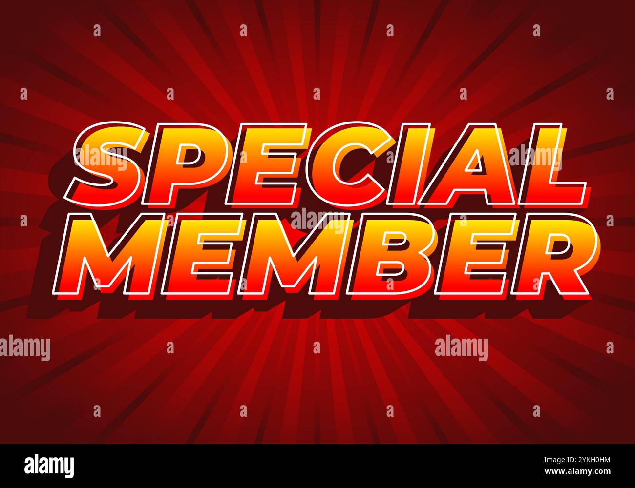 Special member. Text effect design in modern colors with 3D effect look ...