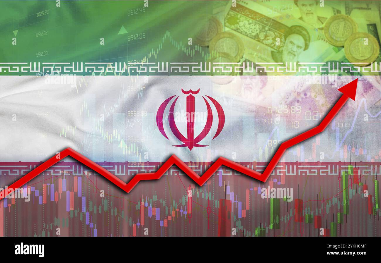 Iran economic growth on financial graph. Iran financial growth on ...