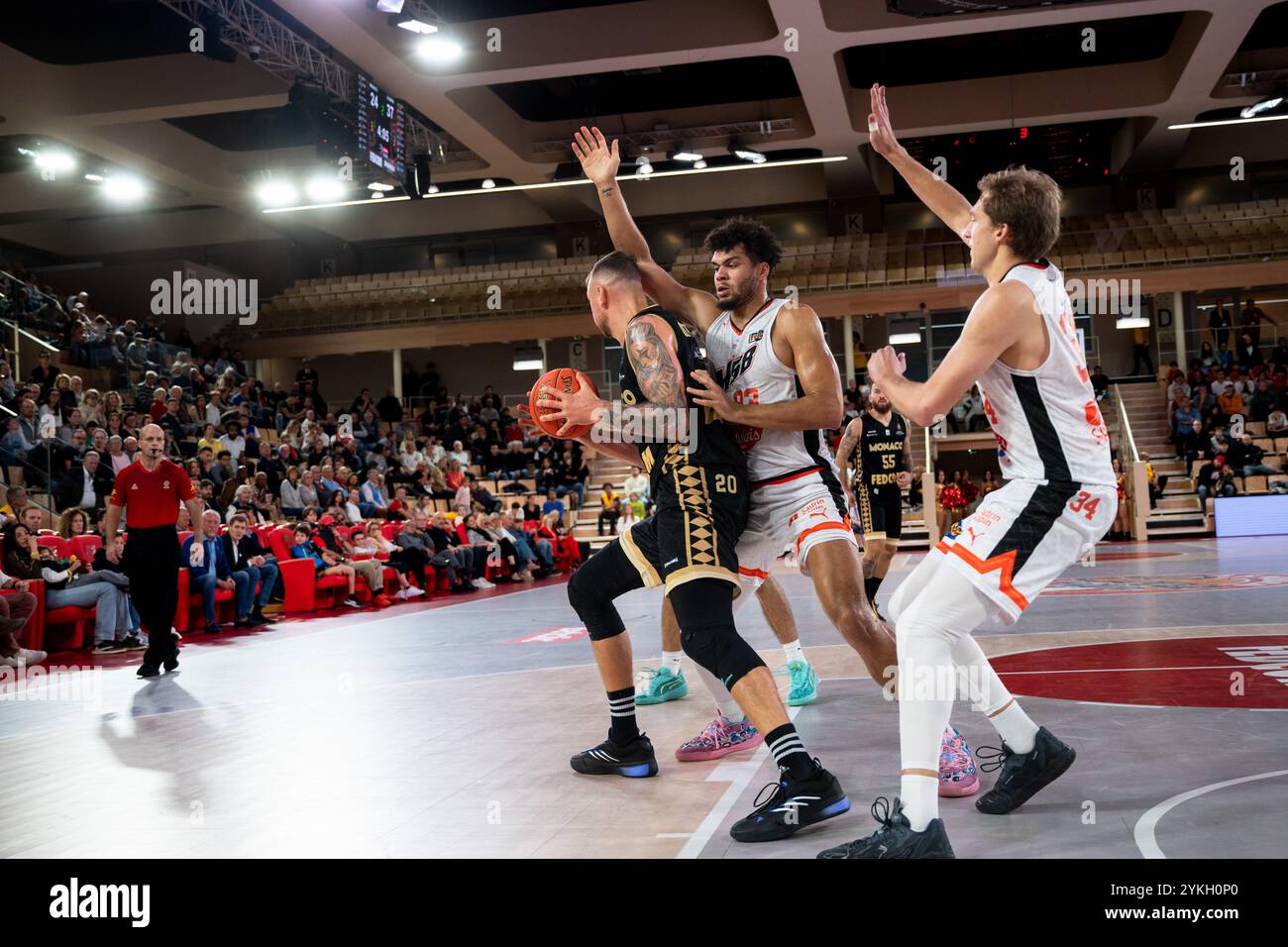 Monaco, Monaco. 17th Nov, 2024. Monaco player #20 Donatas Motiejuns and ...