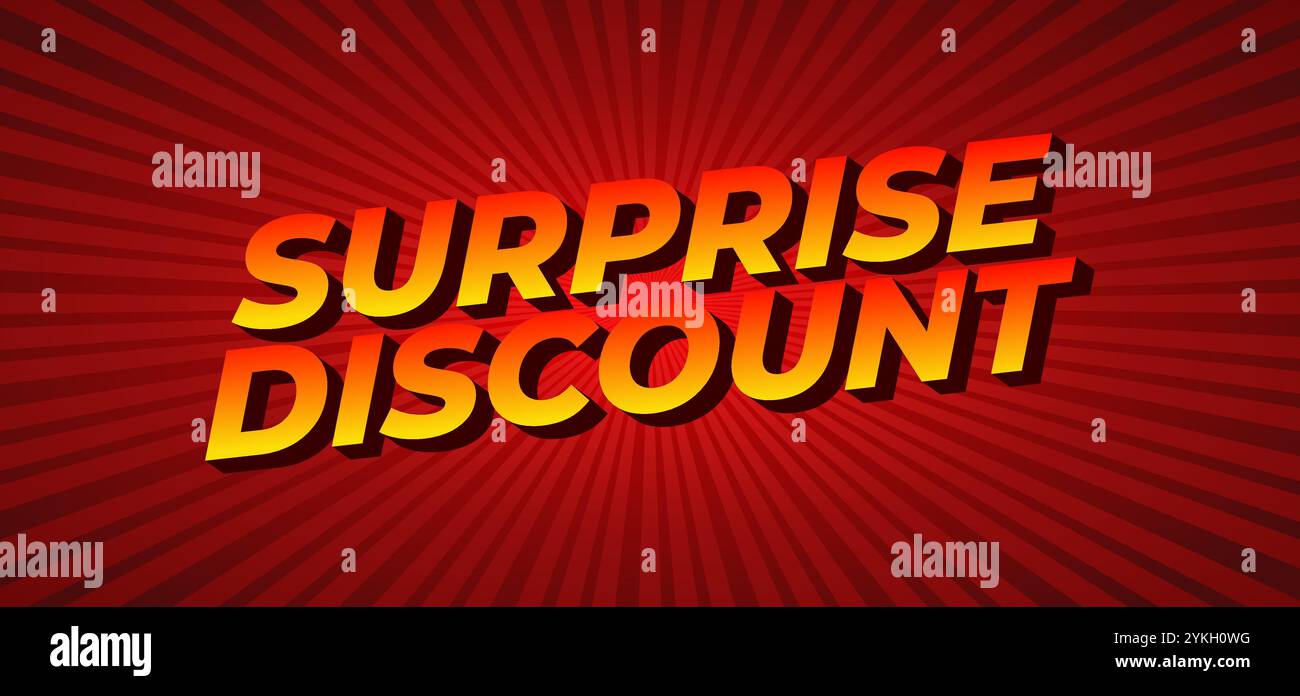 Surprise discount. Text effect design in 3D look for banner or website ...