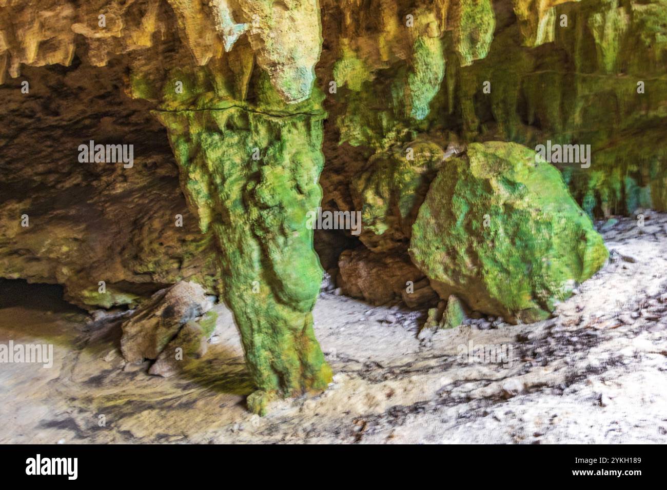 Amazing blue turquoise water and limestone cave sinkhole cenote at ...