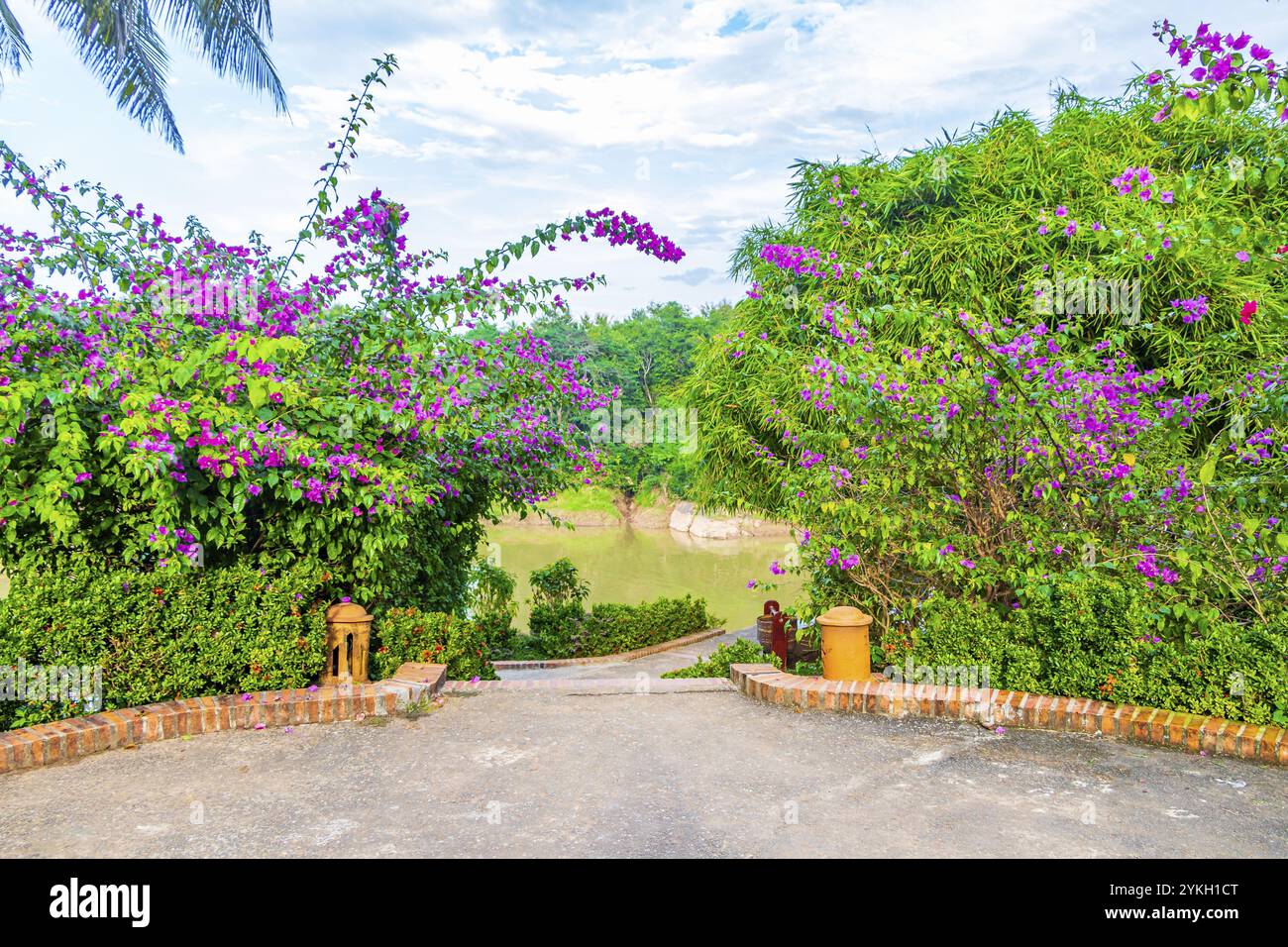 Natural riverview Park and jungle panorama of the landscape Mekong ...