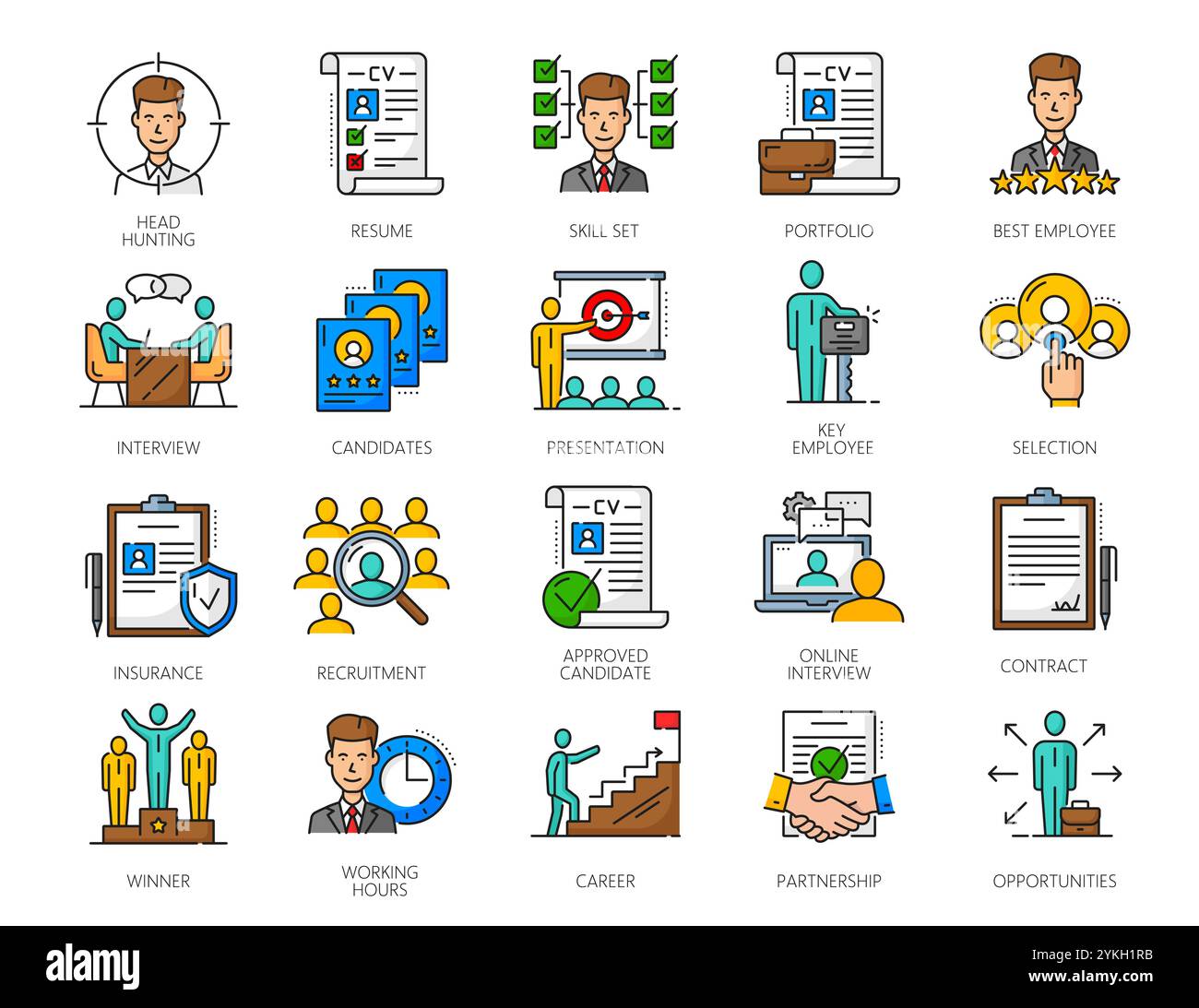 Symbols of employees Stock Vector Images - Alamy