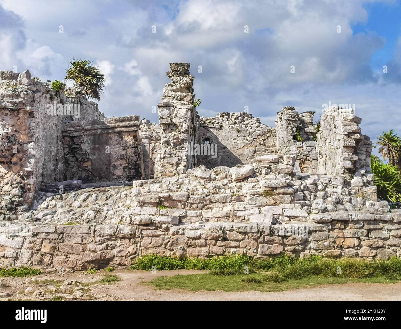 Ancient Tulum ruins Mayan site with temple ruins pyramids and artifacts ...
