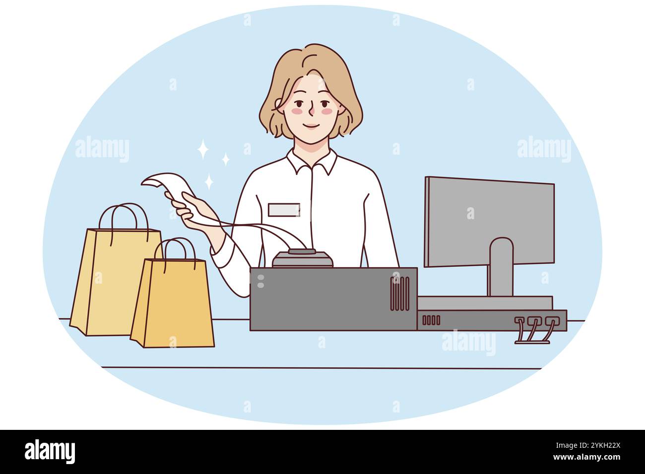 Smiling female person spending Cut Out Stock Images & Pictures - Alamy