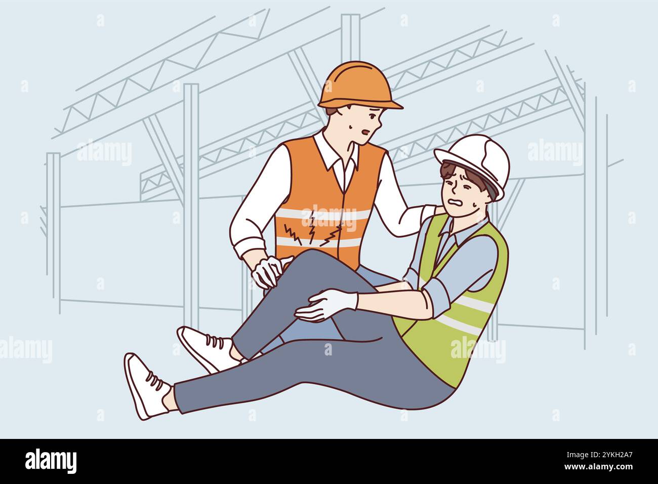 Construction worker helps colleague broke leg and was injured at work ...