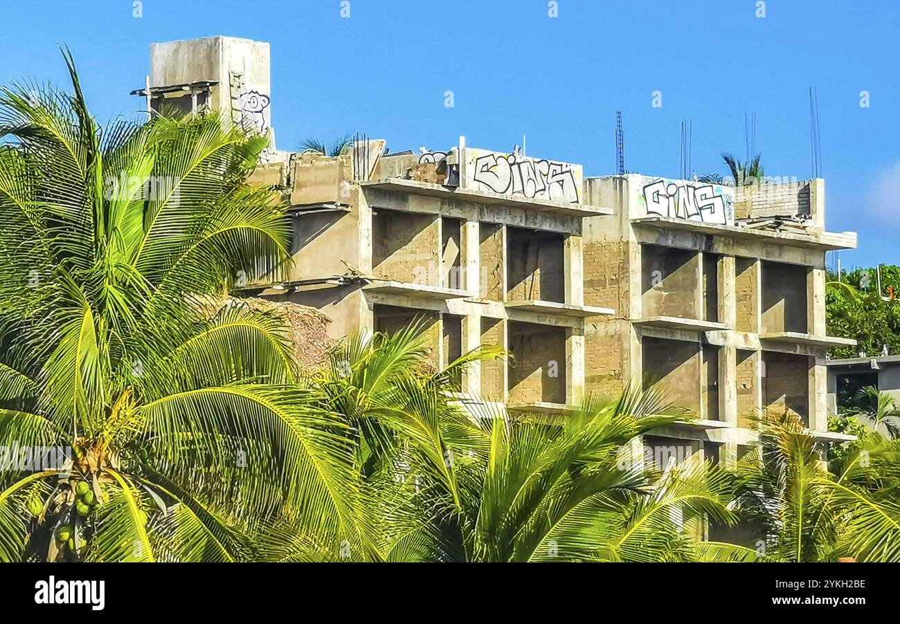 Huge gigantic construction stop building ruin building site in Zicatela ...