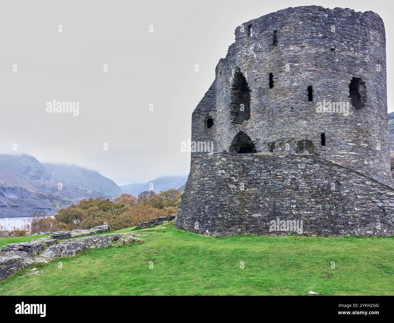 Remains of Dolbadarn castle, Wales, built by Llywelyn the Great, king ...