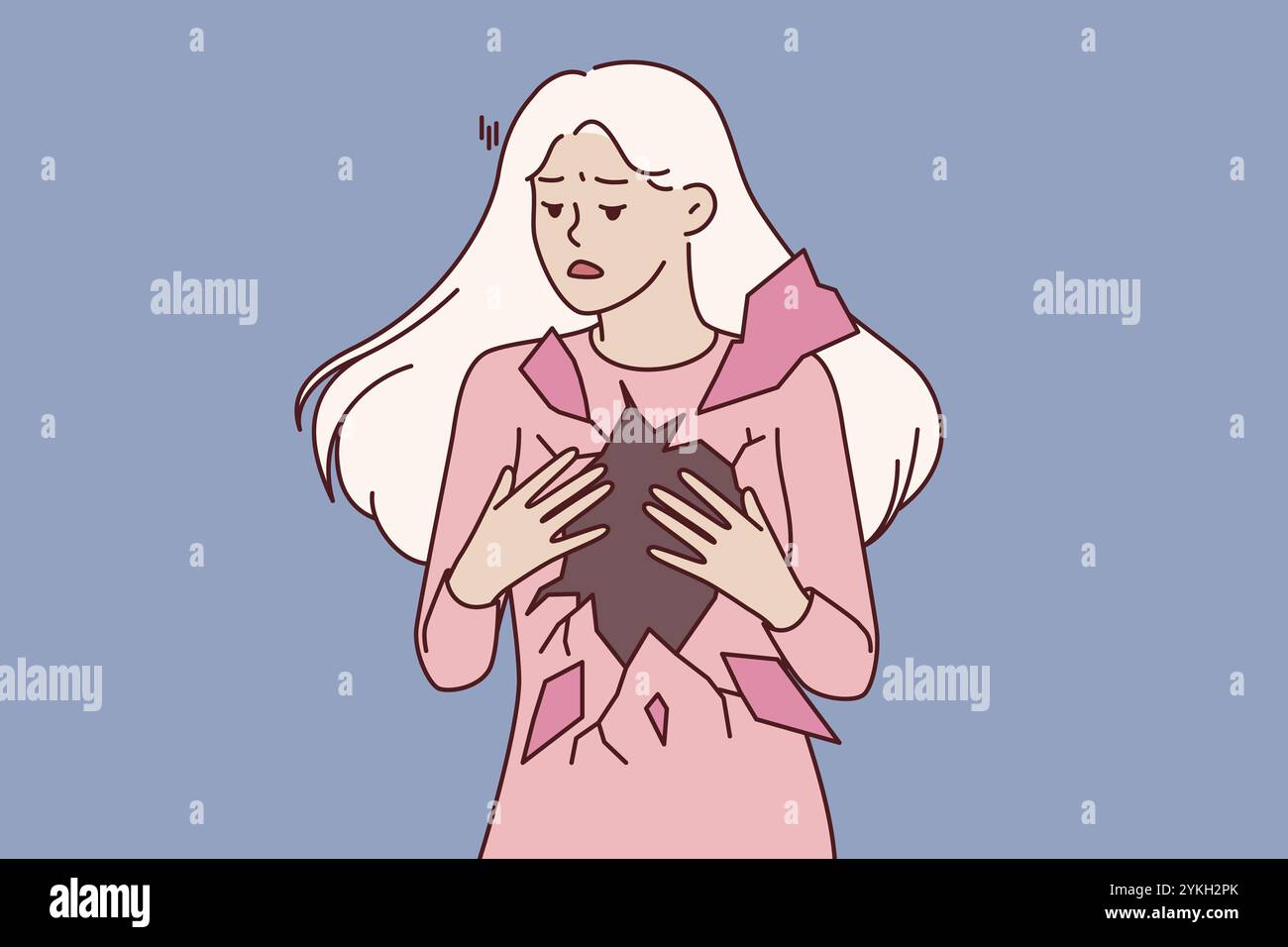 Disappointed woman feels devastation and pain in soul, and tries to ...
