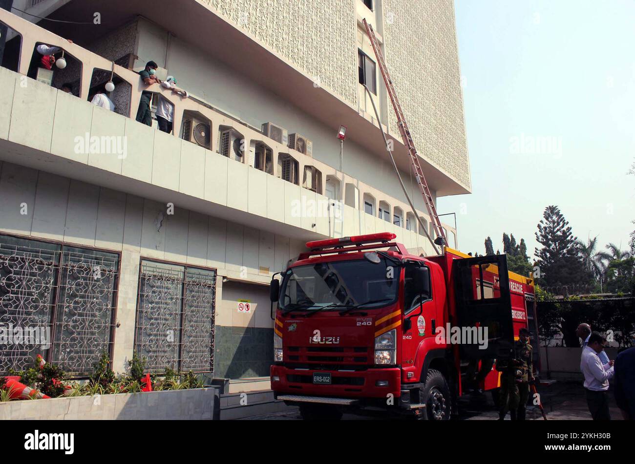 View of site after fire broke out incident at a private hotel multi ...