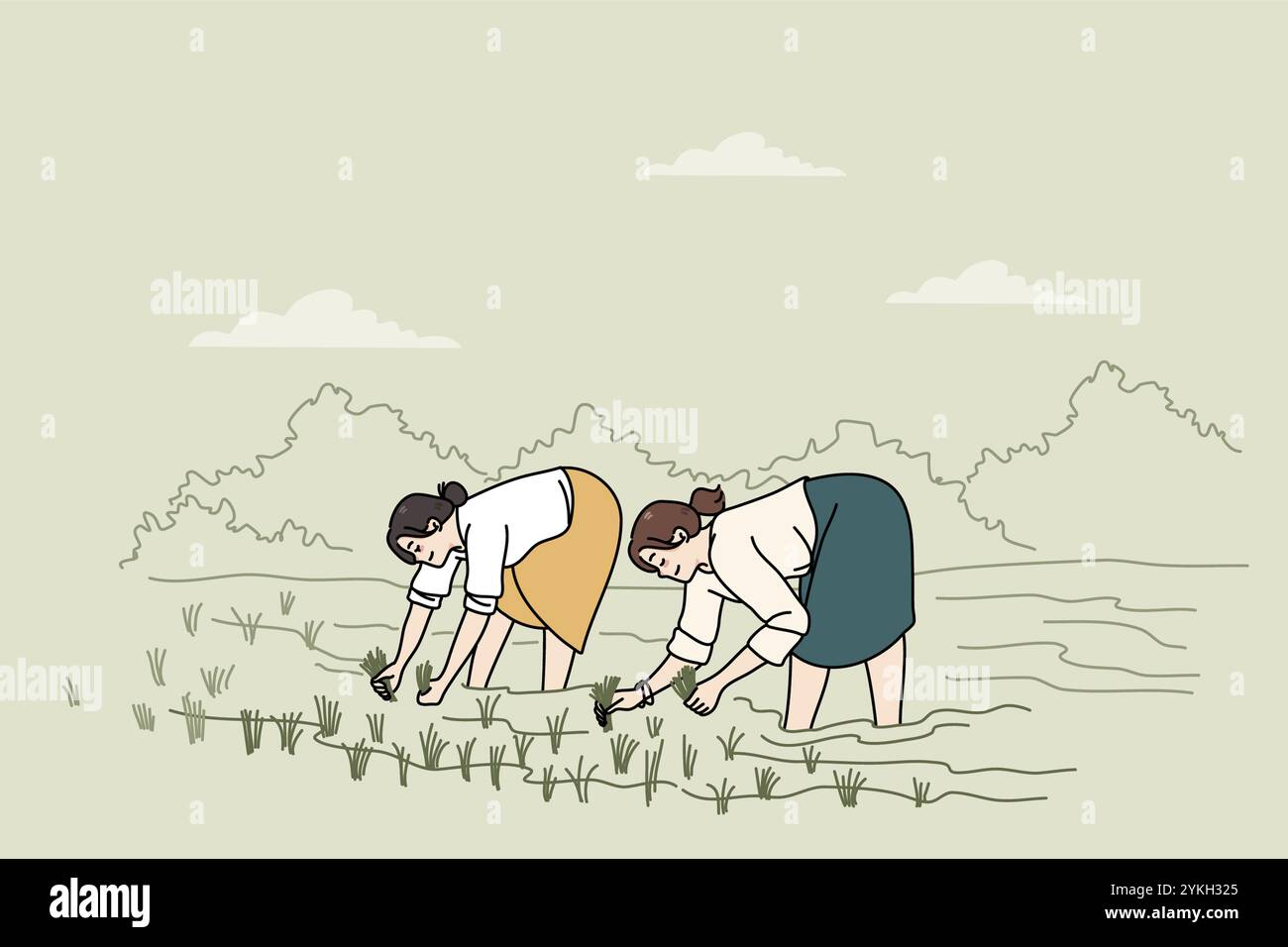 Manual farming illustration hi-res stock photography and images - Alamy