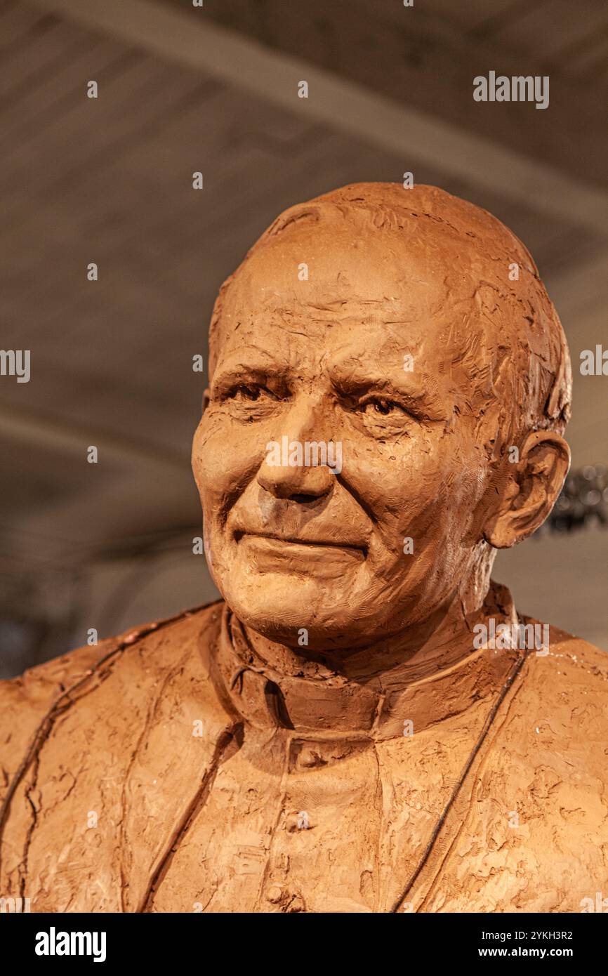 Clay sculputure of Pope John Paul II by Louise Solecki Weir at Parker ...