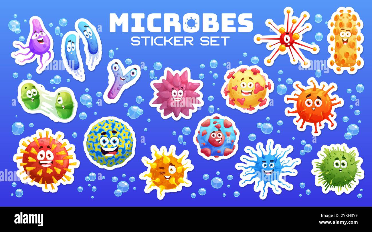 Bacteria virus germs cartoon vector characters hi-res stock photography ...