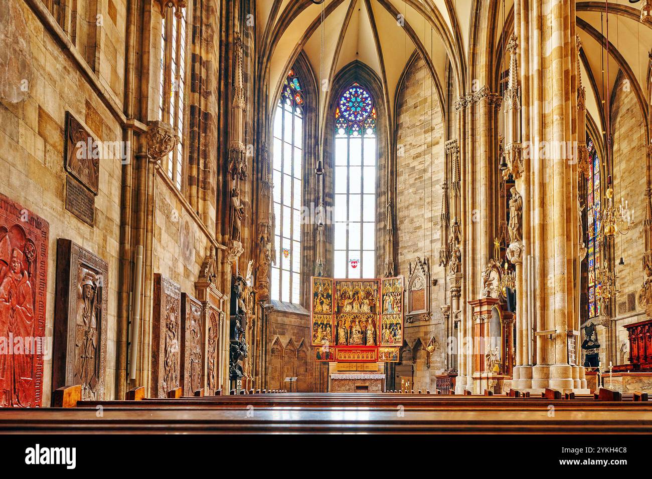Interior St. Stephen's Cathedral(Stephansdom) the mother church of the ...