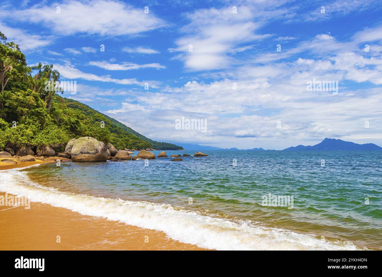 The big tropical island Ilha Grande Praia de Palmas beach in Angra dos ...