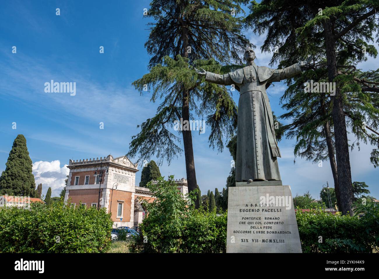 Rome, Italy - May 29, 2024: Commemorative Statue of Pope Eugenio ...