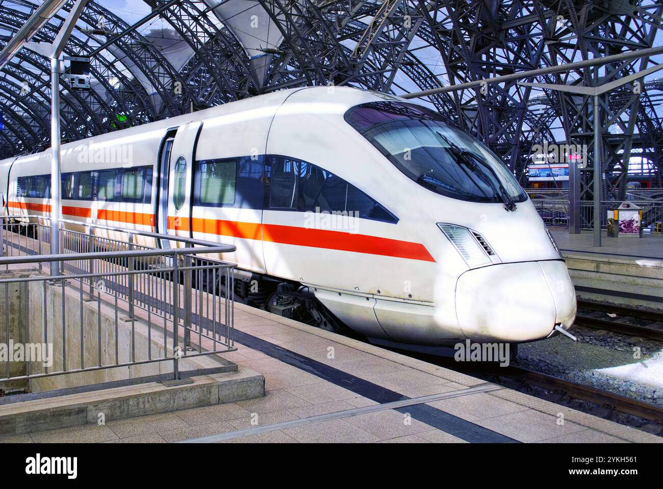 Modern high speed train ready to departs from railway station.Germany ...