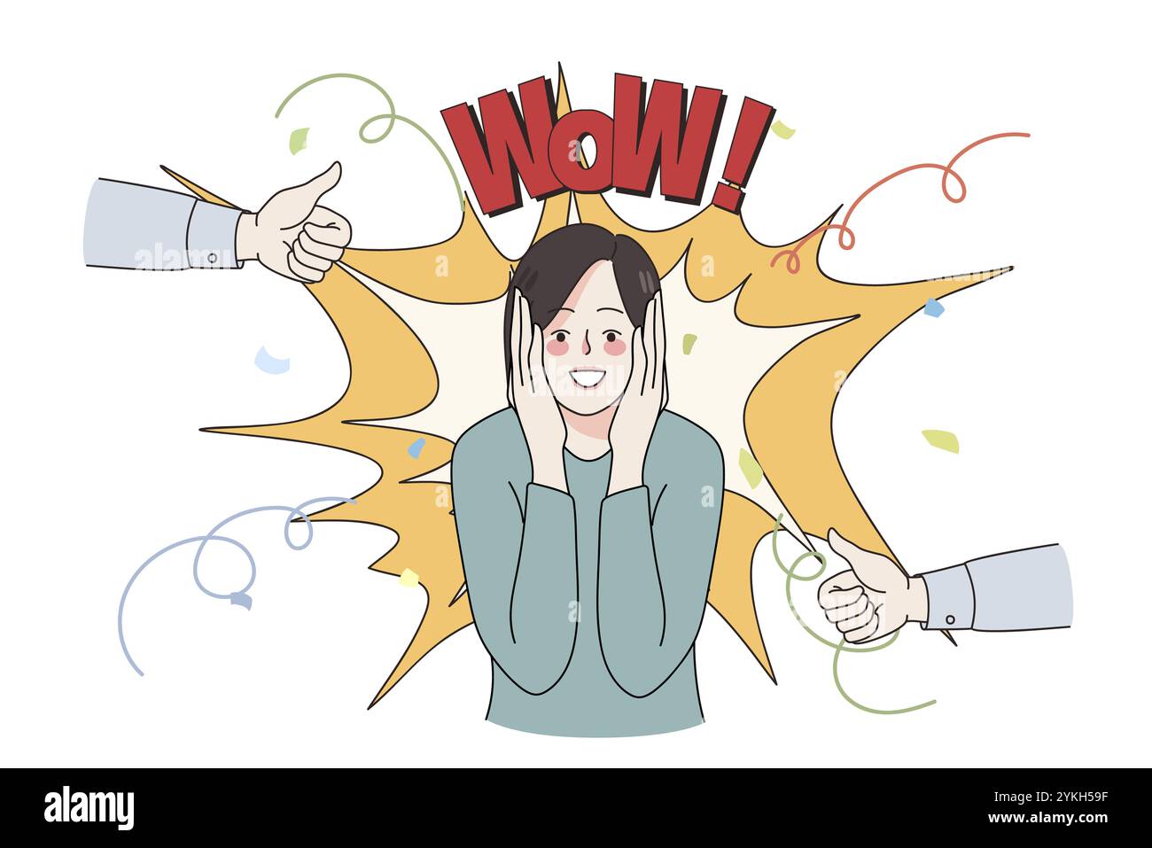 Excited young woman feel euphoric celebrate lottery win or victory ...