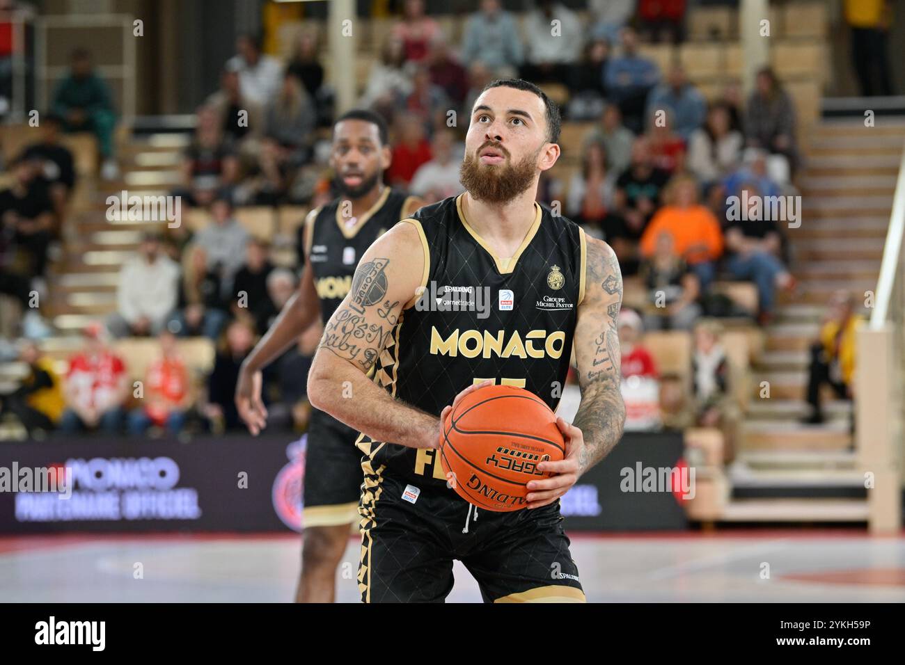Monaco, Monaco. 17th Nov, 2024. Monaco player #55 Mike James is seen in ...