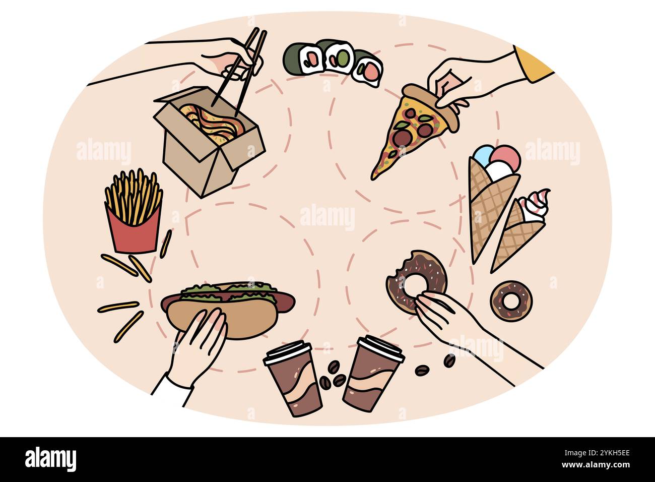 Take away meals top view Cut Out Stock Images & Pictures - Alamy