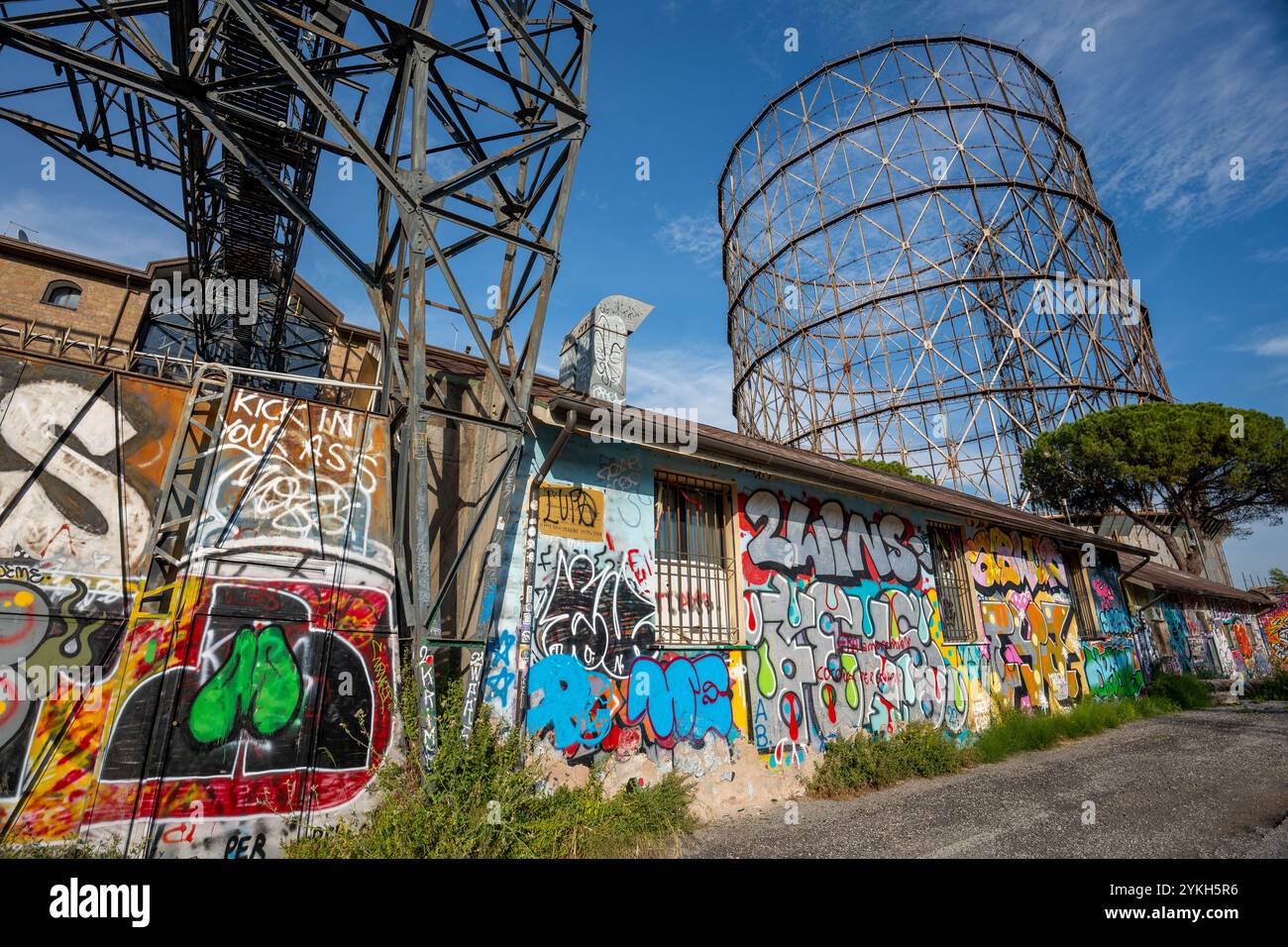 Rome, Italy - May 29, 2024: Industrial Area in Rome: Graffiti-Covered ...