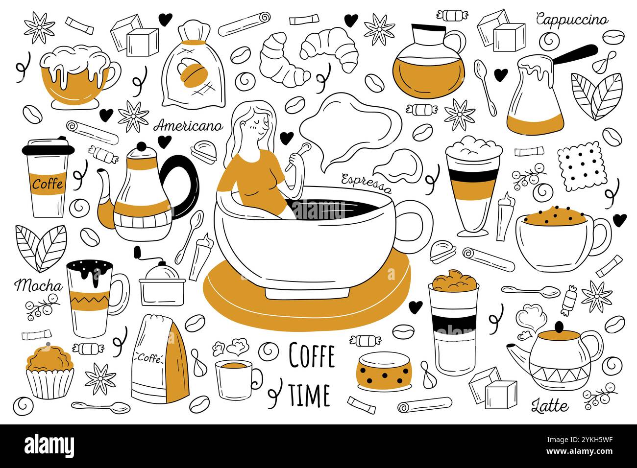 Set dishes cups hot Cut Out Stock Images & Pictures - Alamy