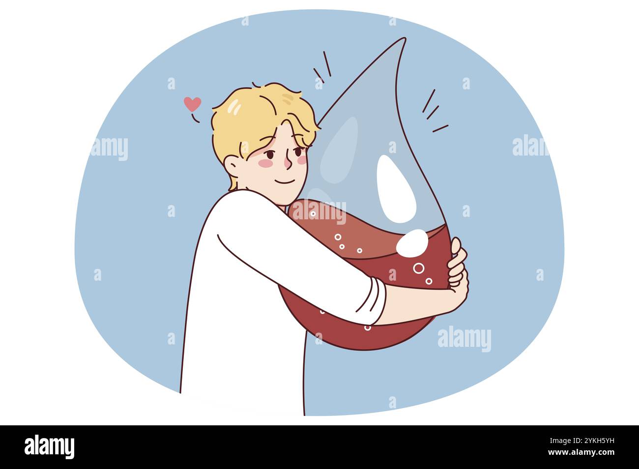 Man is holding drop with blood suffering from low sugar blood level ...