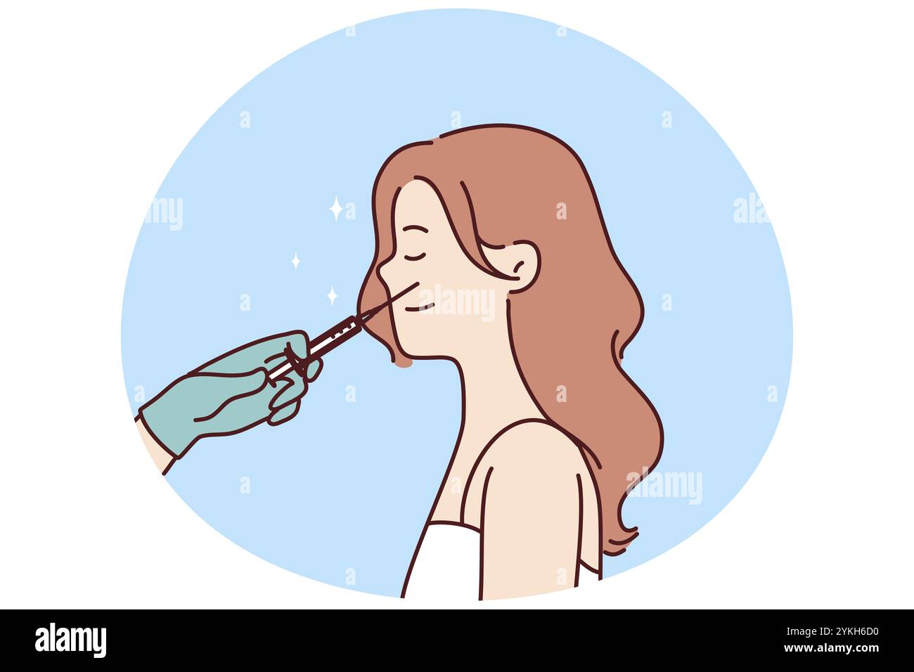 Female doctor injection in Cut Out Stock Images & Pictures - Alamy