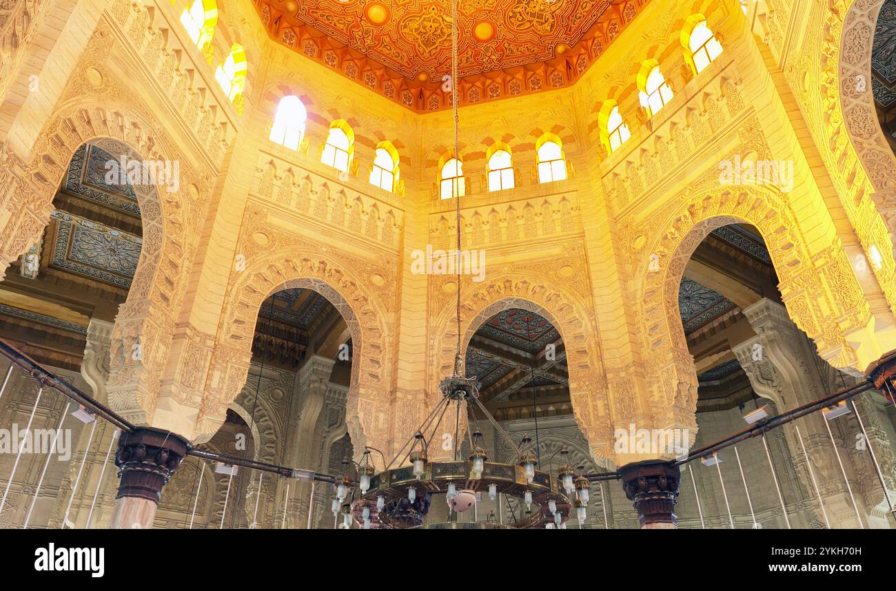 Interior view of Mosque of Abu El Abbas Masjid, Alexandria, Egypt Stock ...