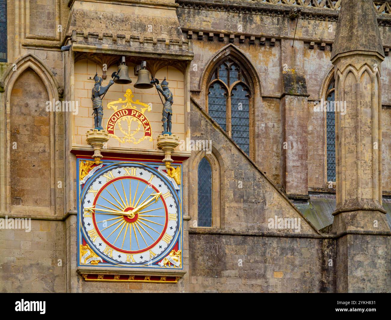 The exterior dial of Wells Cathedral clock, a14th century astronomical ...
