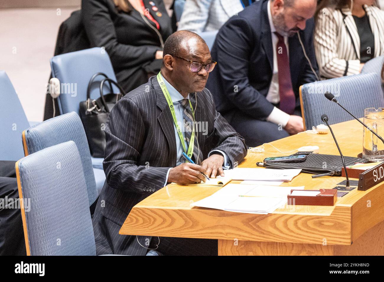 New York, USA. 18th Nov, 2024. Ambassador Al-Harith Idriss Al-Harith Mohamed of Sudan attends UN ...
