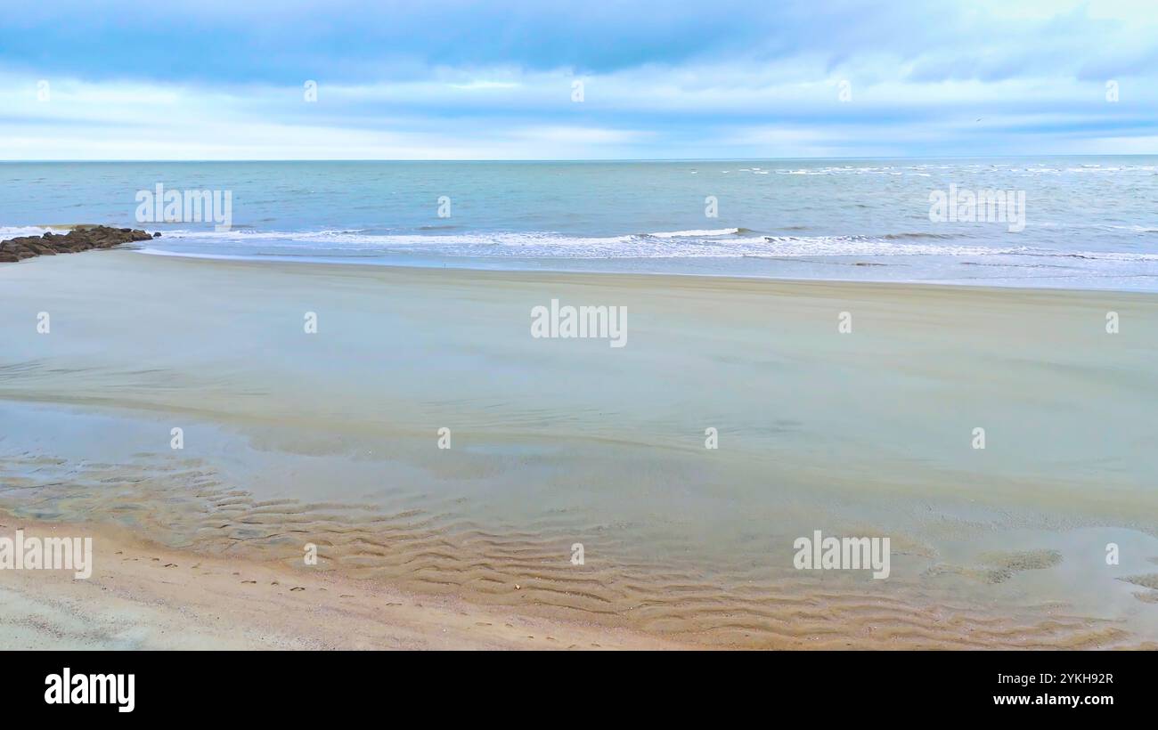 Calm Ocean Water at Tybee Island in Savannah Georgia - aerial view ...