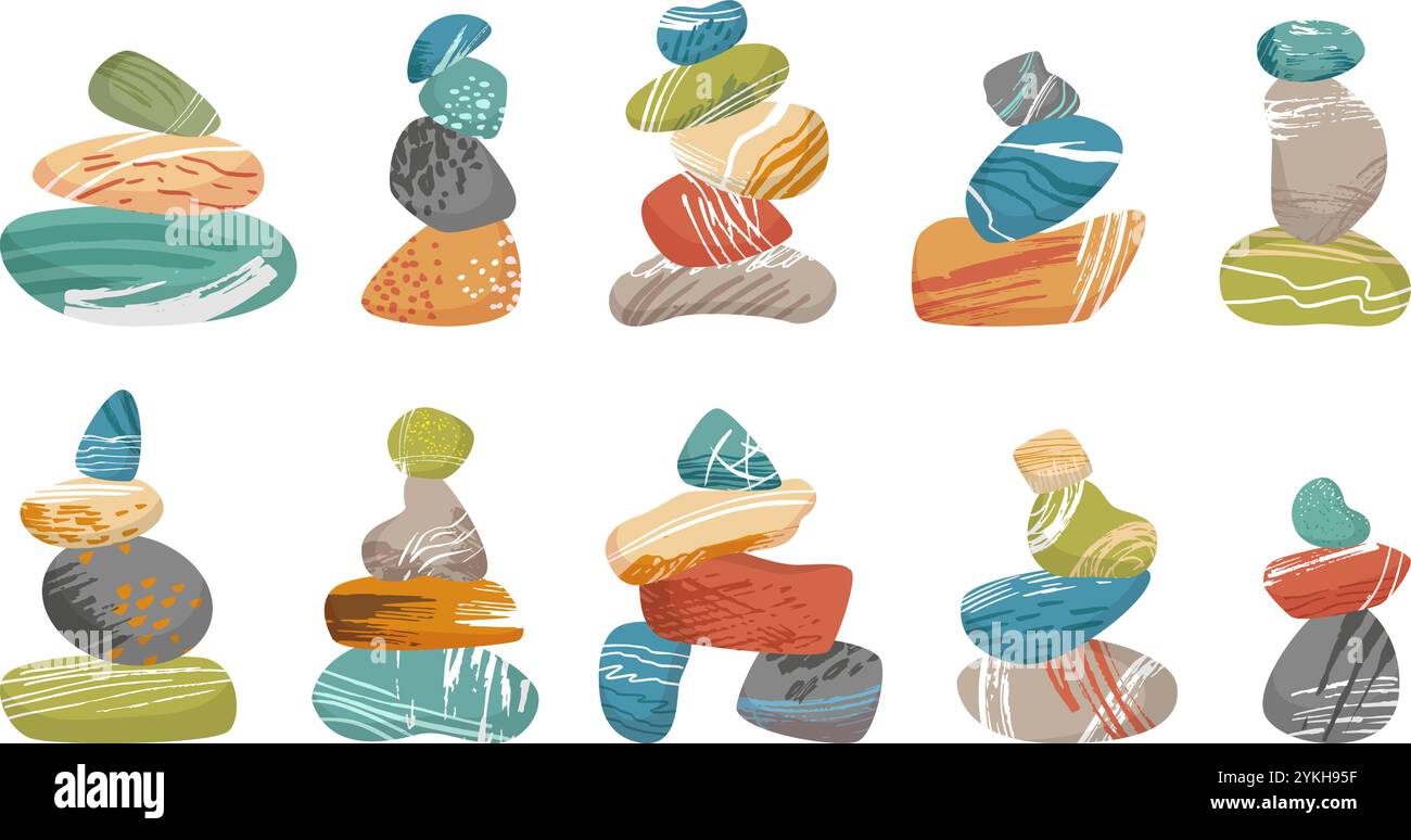Pebble stone pyramids Stock Vector Images - Alamy