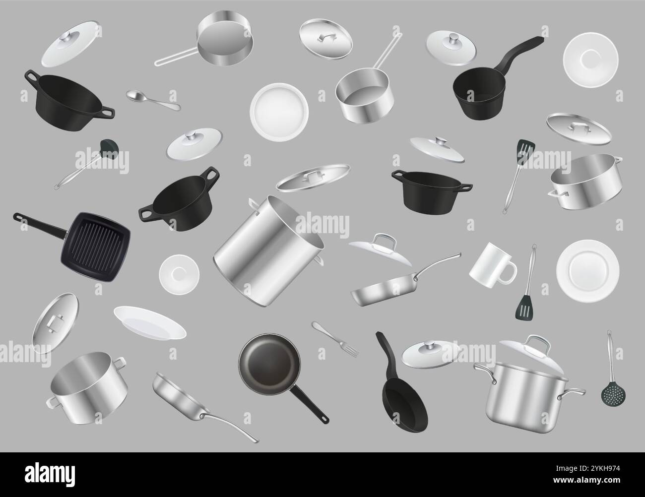 Food falling into pan Stock Vector Images - Alamy