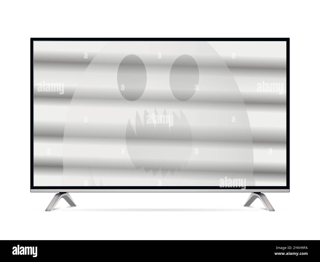 Ghost on the screen modern TV with noise. Vector illustration Stock ...