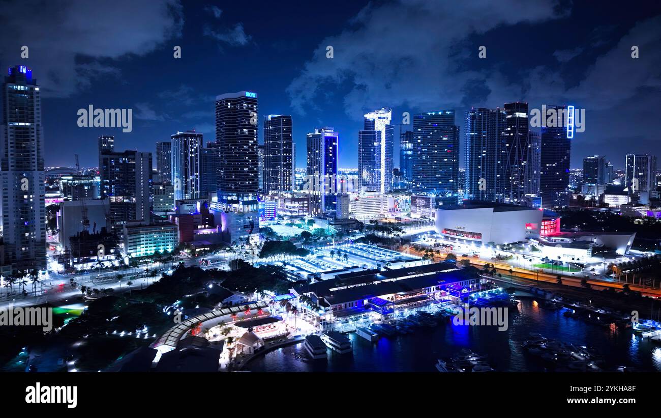 Bayfront park miami aerial hi-res stock photography and images - Alamy