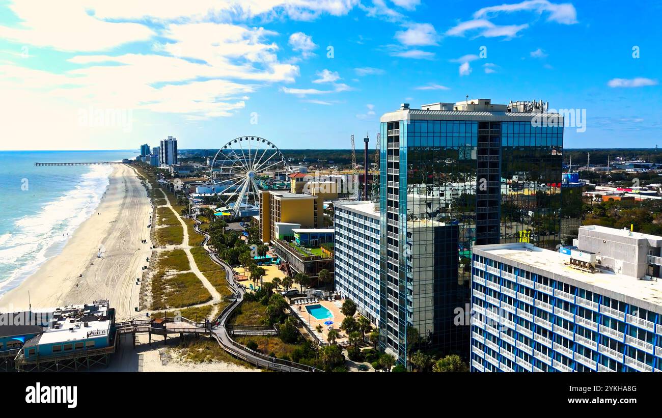 Flight along Myrtle Beach South Carolina aerial view - MYRTLE BEACH ...